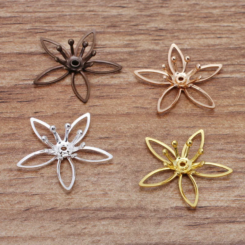 20pcs 20mm Claw Flower Spacer Filigree Jewelry Spacer Flowers Charms ...