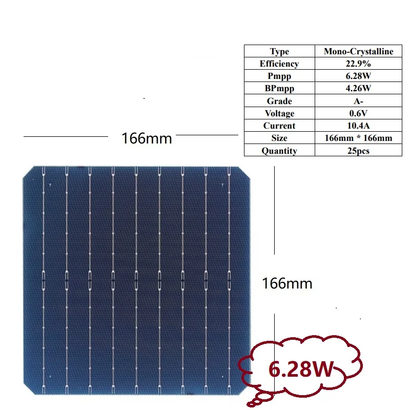 166mm-Solar-Cell-Mono-Crystalline-Bifacial-PERC-A-Grade-22-8-High ...
