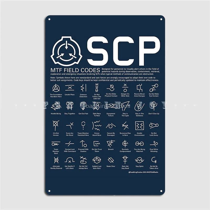 Scp Mtf Field Codes By Toadking letrero de Metal, cine, sala de estar ...