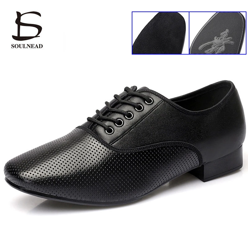 Salsa Dance Shoes Men Latin Dance Shoes Genuine Leather Soft Sole Men's ...