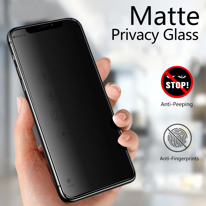 Privacy + Matte Frosted 9h Tempered Glass For Iphone 6s 7 8 Plus X Xs ...