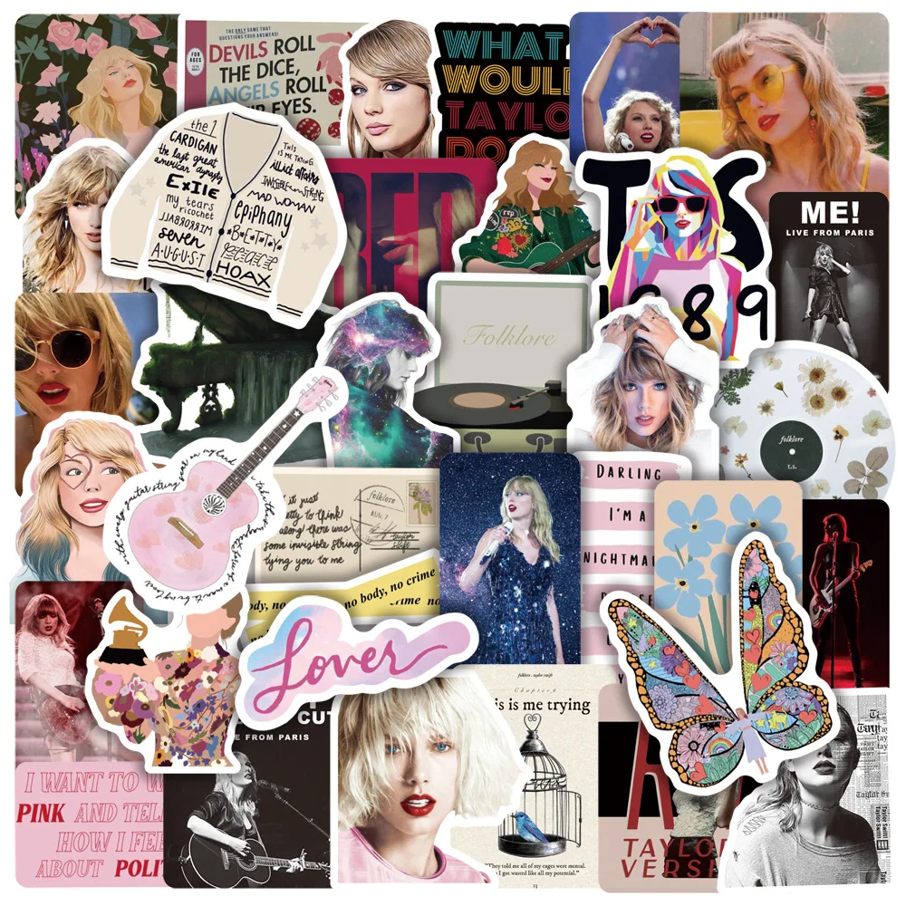 10-30-50PCS-Alison-Swift-Taylor-Stickers-Folk-Song-Album-Laptop-Guitar ...