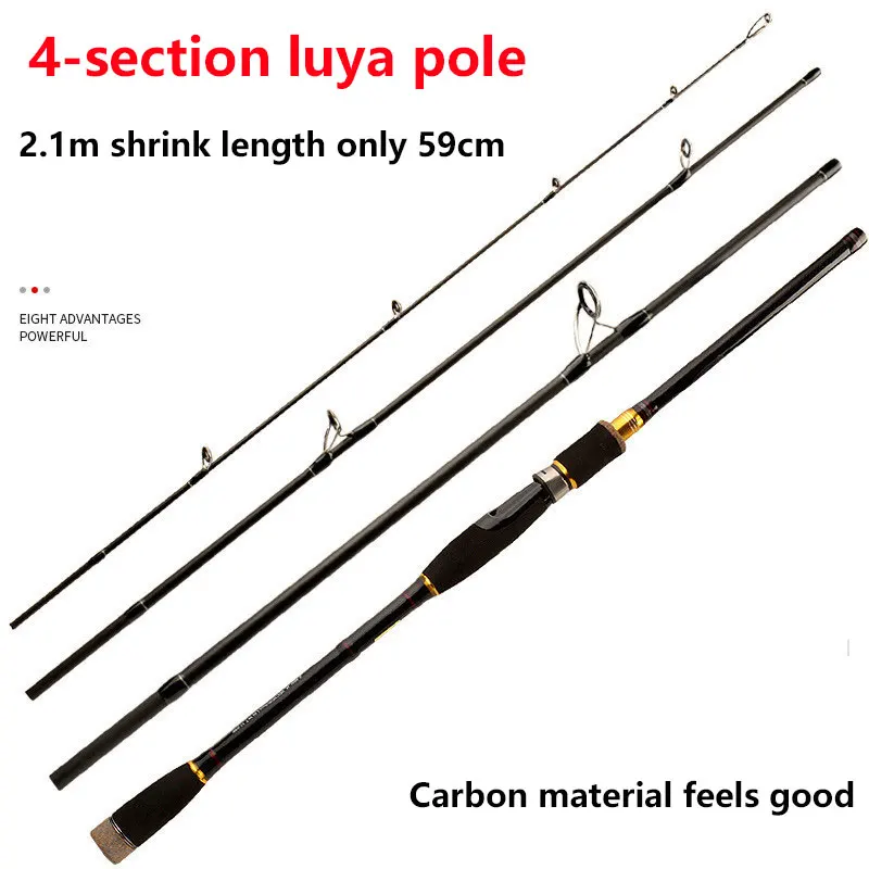 Four section Fishing Rod Portable 2.1/2.4/2.7/3.0 Meters Carbon ...