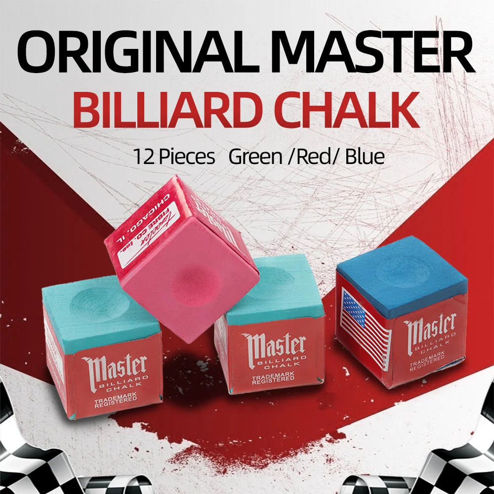 Original-MASTER-Billiard-Chalk-Oil-Dry-Chalk-Pool-Cue-Chalk-12-Pieces ...