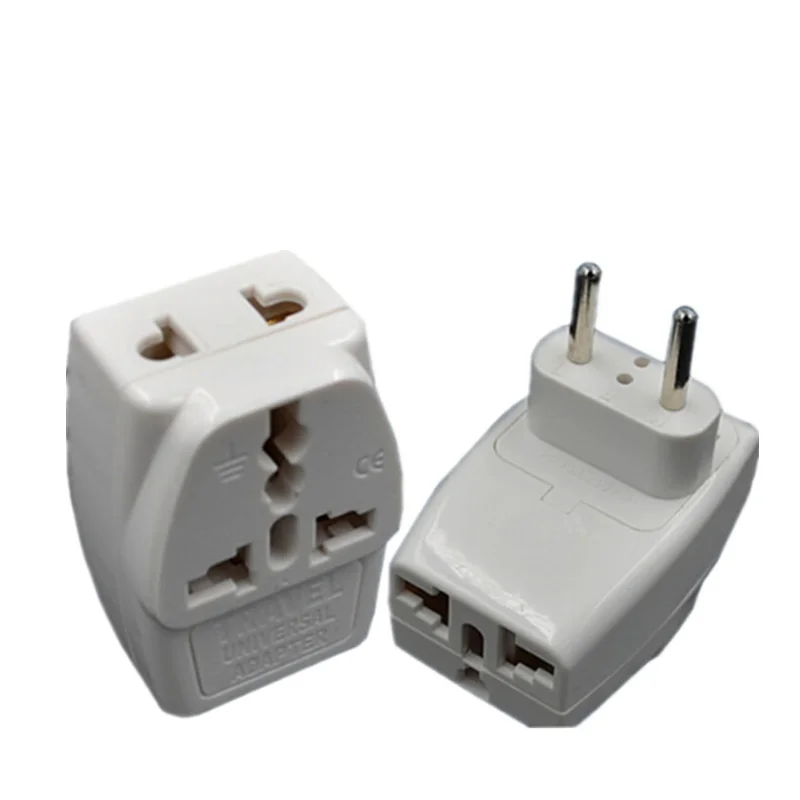 Universal to Europlug EU Travel Adapter 3 Way Multi Outlet Black Color ...