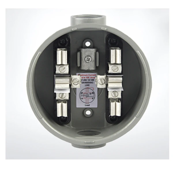 single phase 100A round ansi meer base meter socket 6 Jaw 600V max ...