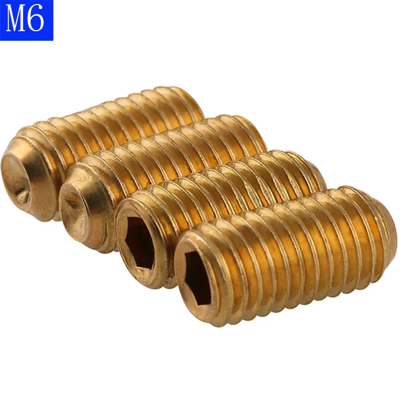 Solid Brass Cup Point Hex Socket Set Screws M3 M4 M5 M6 M8 M10 Grub ...
