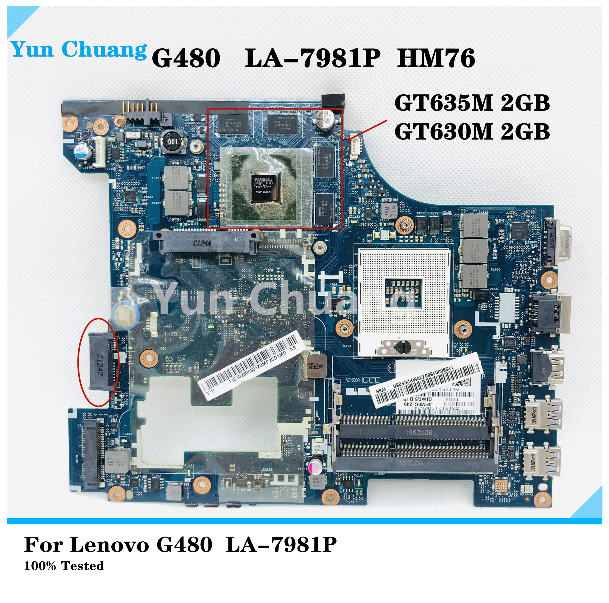 Qiwg5_g6_g9 La-7981p For Lenovo G480 Laptop Motherboard Pga989 Slj8e ...
