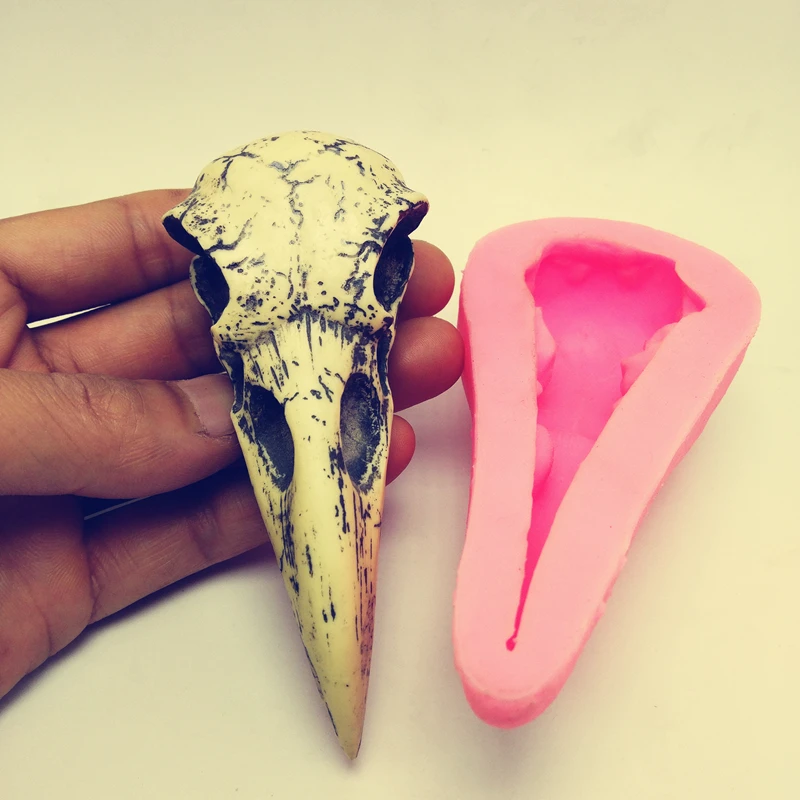 【Hannah Martin Official Store】Crow Skull 3D Silicone Mould Resin Candle ...