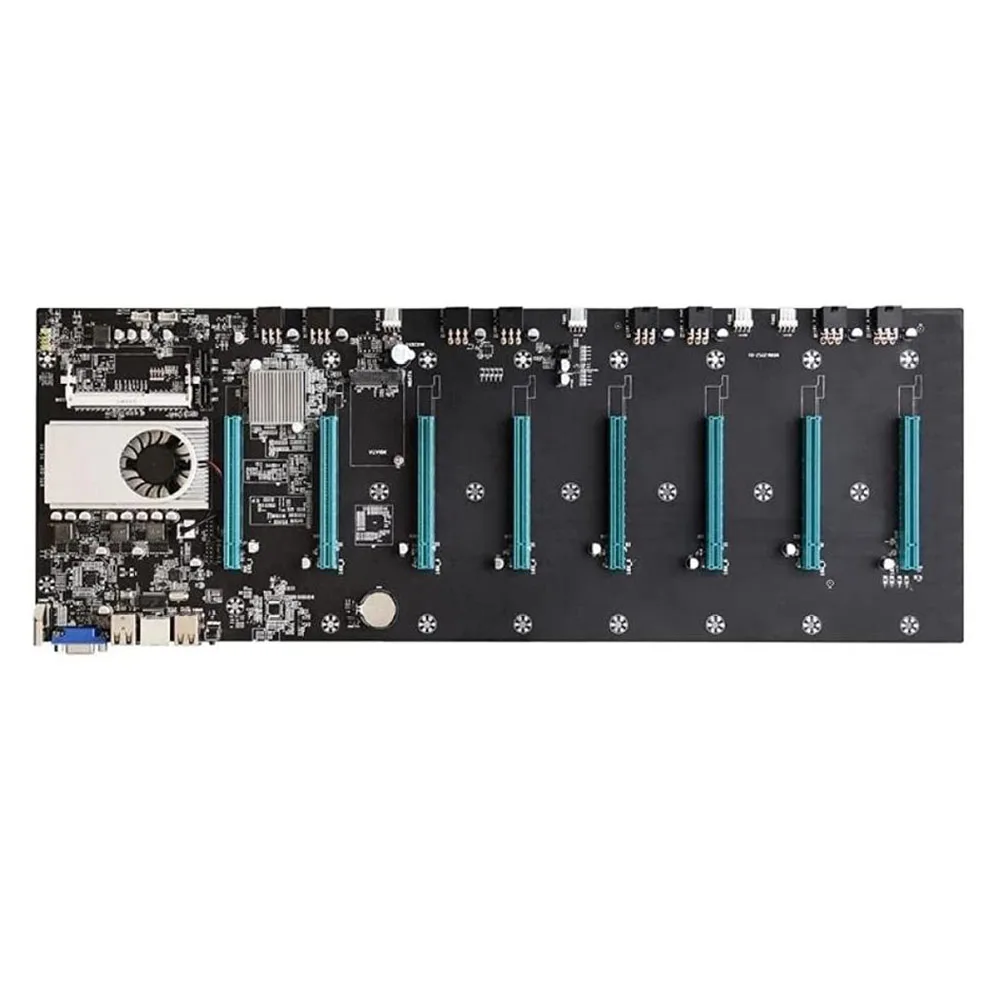 Btc-s37 Mining Machine Motherboard 8 Video Card Slot Ddr3 Memory ...