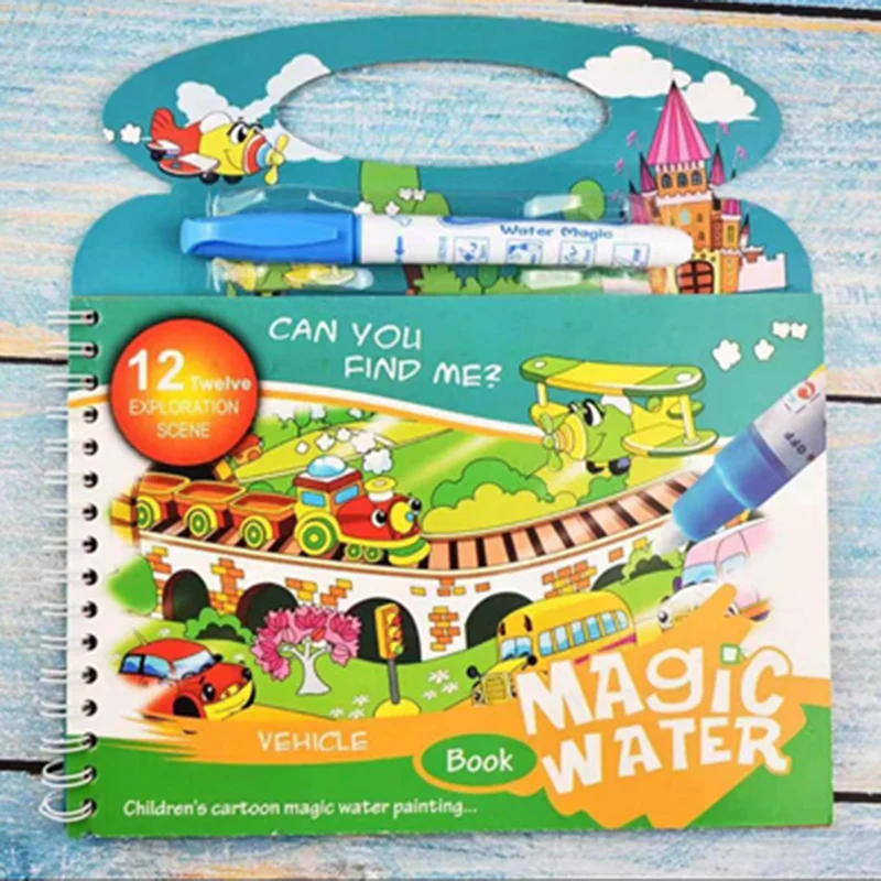 Magic Water Drawing Book Reusable Magic Pen Painting Drawing Board ...