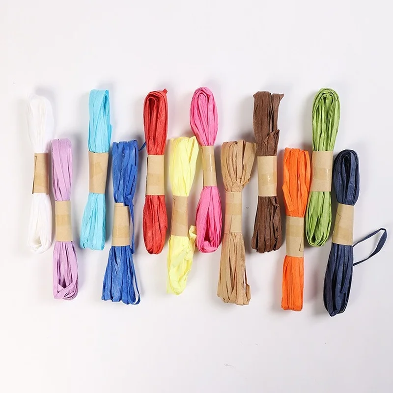 12pcs 10m Paper String Ribbon Natural Paper String Craft Cord Rope ...