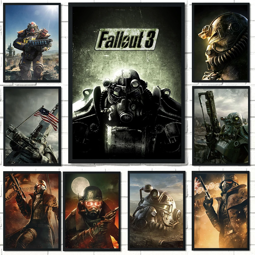 Póster de juego clásico Fallout 3 y 4, pinturas interiores, Impresión ...