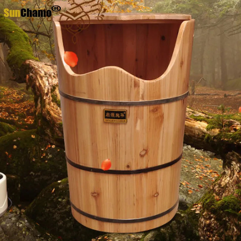 High Quality High Cedar Barrel Footbath Tub Fumigation Heightening ...