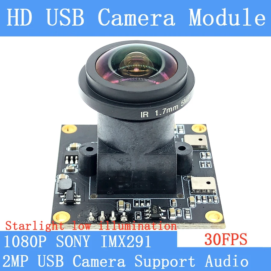 2mp Usb Webcam Star Light Low Illumination Fisheye Wide View Angle Sony ...