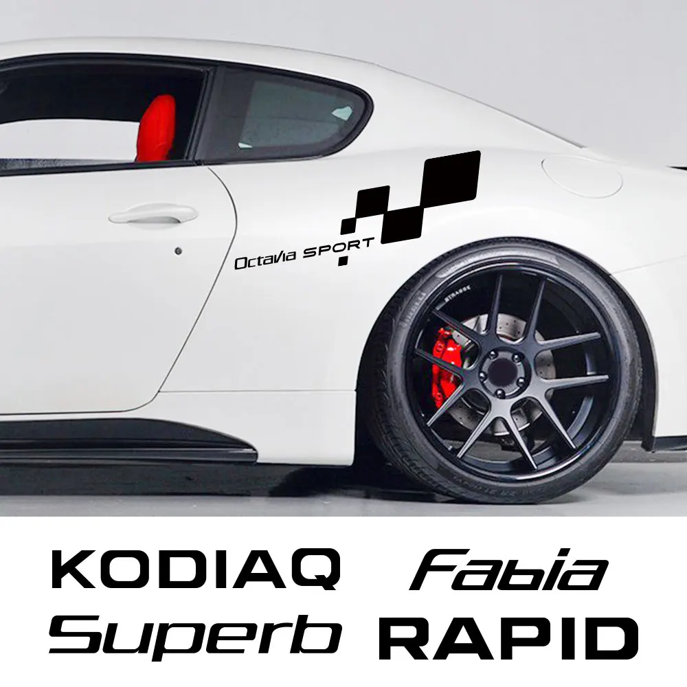 2pcs Car Side Body Stickers Sport Styling Decals Auto Accessories For ...