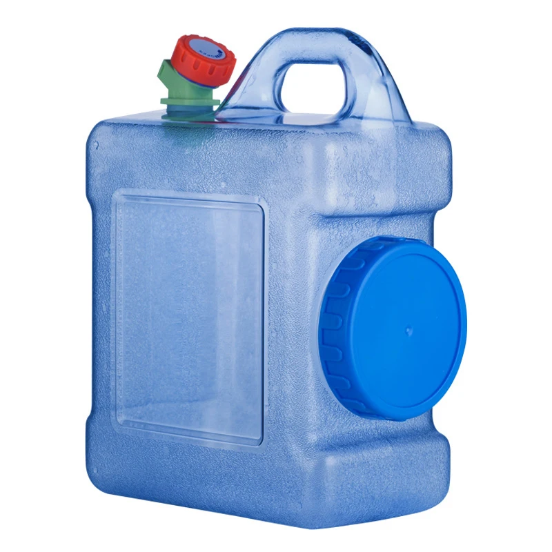 Beverage-Dispenser-5L-Clear-Blue-Top-Spigot-Portable-Water-Container ...