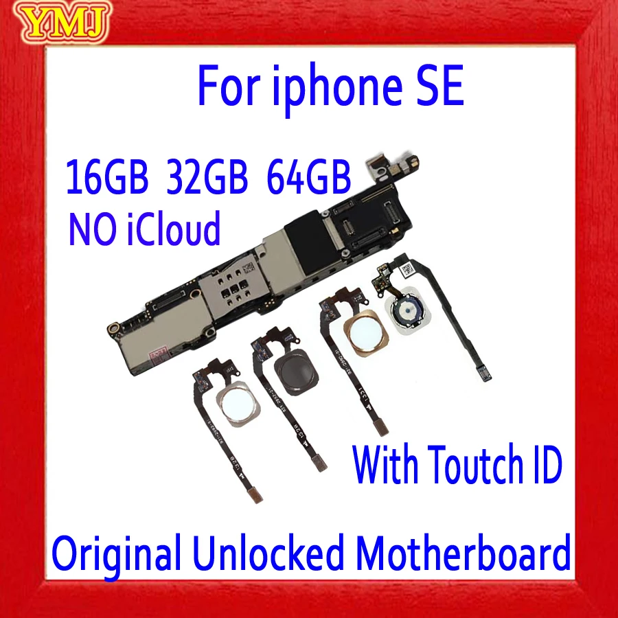 100% Full Unlocked For Iphone Se Motherboard With Touch Id/without ...