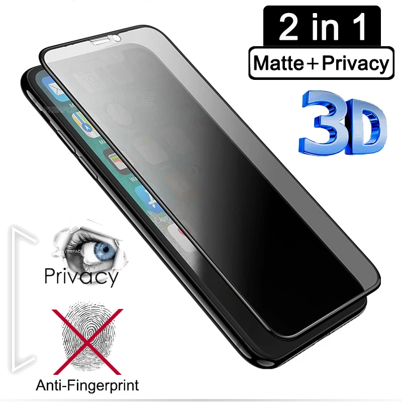 3d Anti Spy Peeping + Matte Frosted Tempered Glass For Iphone X Xs Xr ...