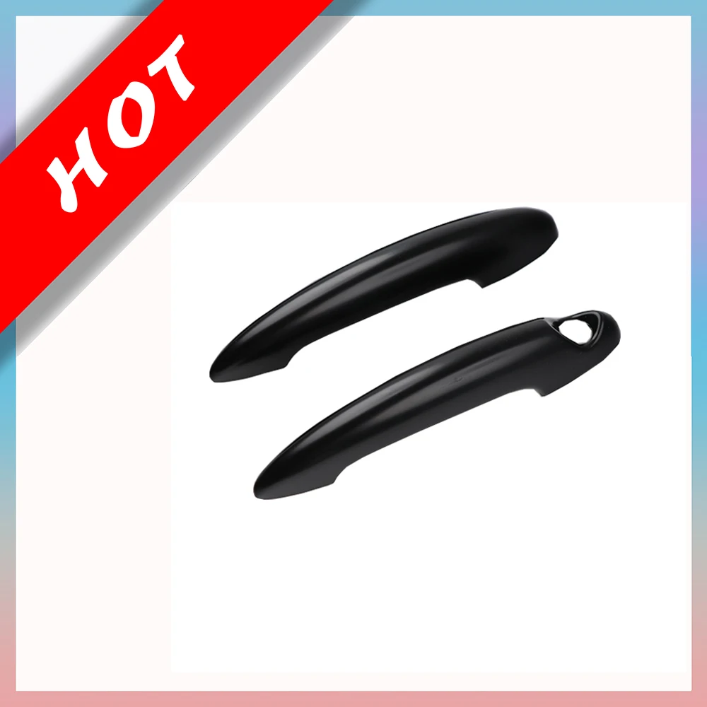 2PCS/SET Glossy Black Door Handle Cover Trims Auto Outer Exterior For ...