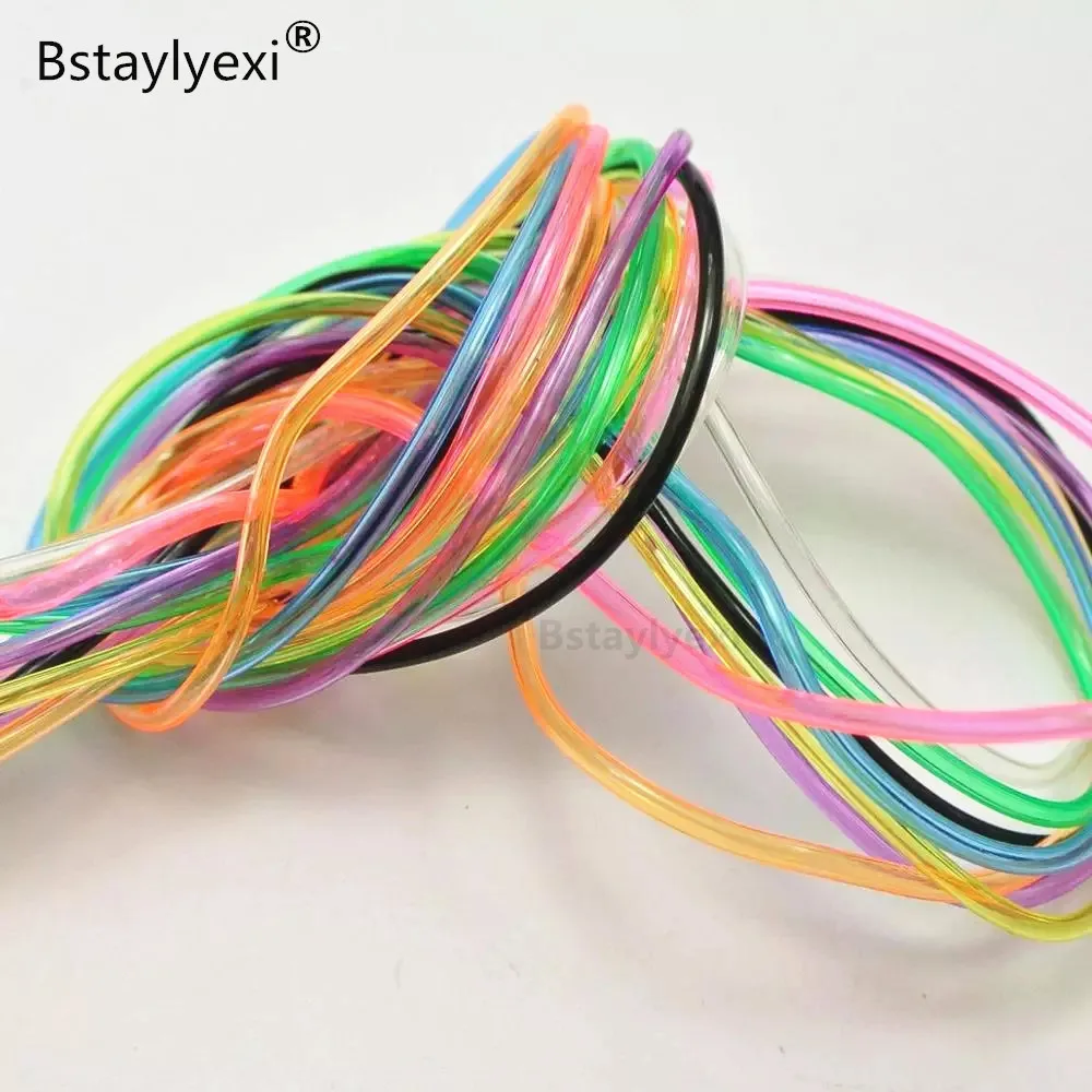 10-Meter-Transparent-Beautiful-mix-color-2mm-Hollow-Rubber-Tubing-Cord ...
