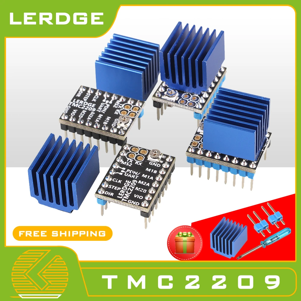 LERDGE 3D Printer Parts TMC 2209 Stepper Motor Driver 256 UART TMC2208 A4988 LV8729 TMC2130 ...