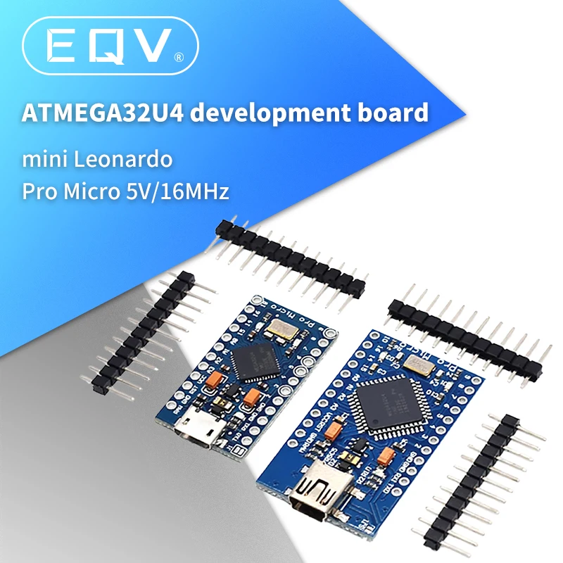 EQV Pro Micro ATmega32U4 5V 16MHz reemplazo ATmega328 para arduino Pro Mini con cabezal de Pin ...
