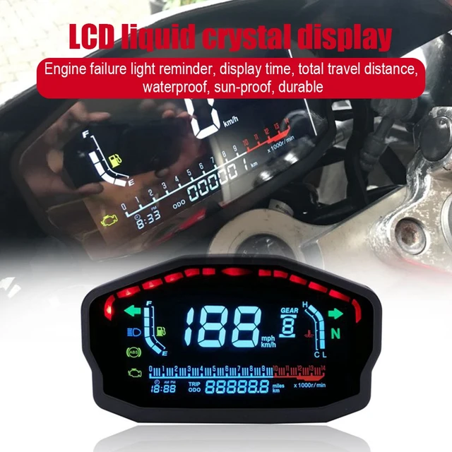 Universal Motorcycle Lcd Tft Digital Speedometer 14000rpm, 40% OFF