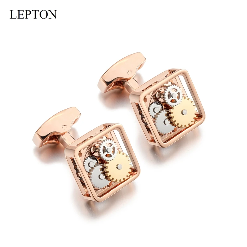 Lepton-Square-Steampunk-Gear-Cufflinks-For-Mens-Watch-Mechanism-Gear ...