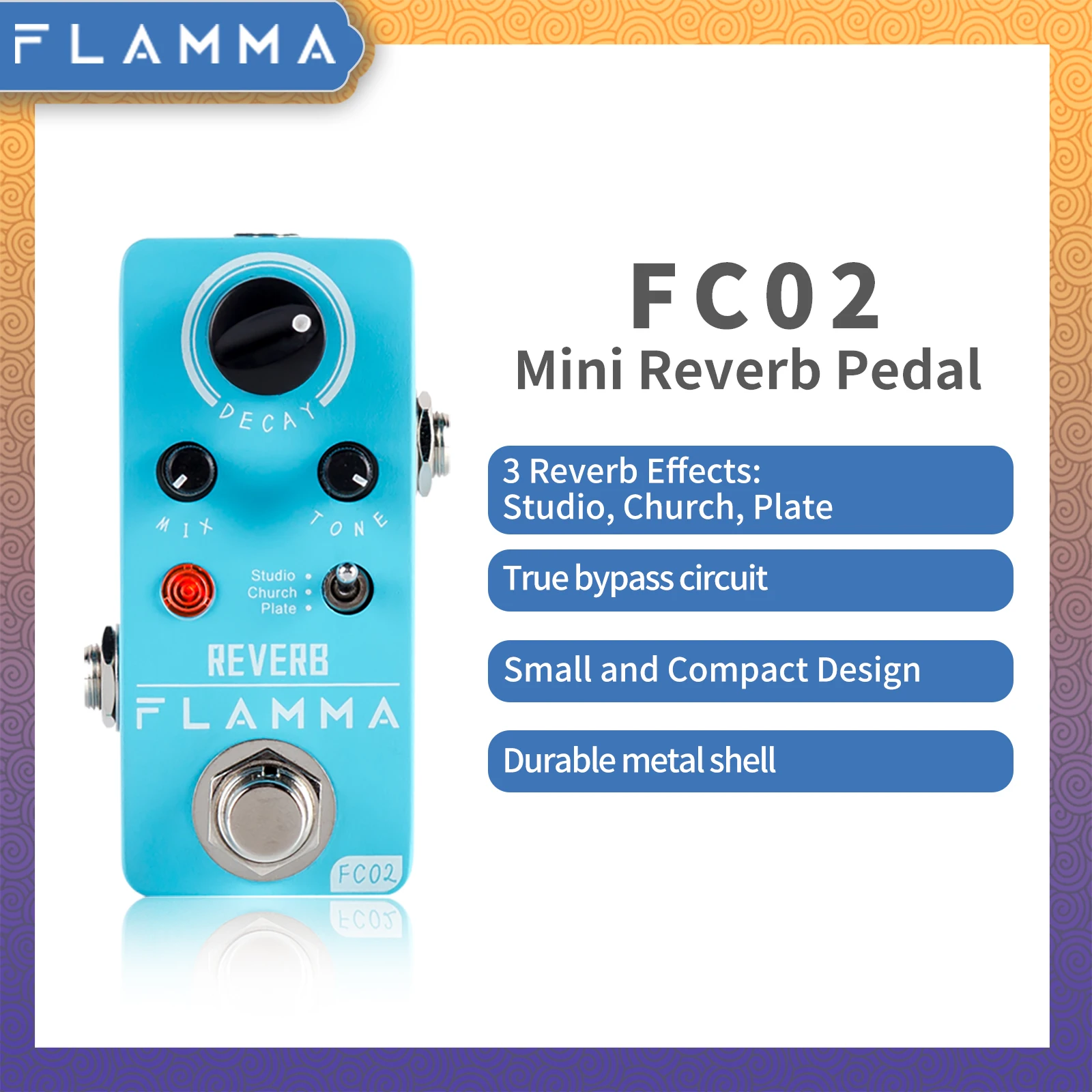 FLAMMA-FC02-Electric-Guitar-Pedal-Reverb-Effects-Pedal-with-Studio ...