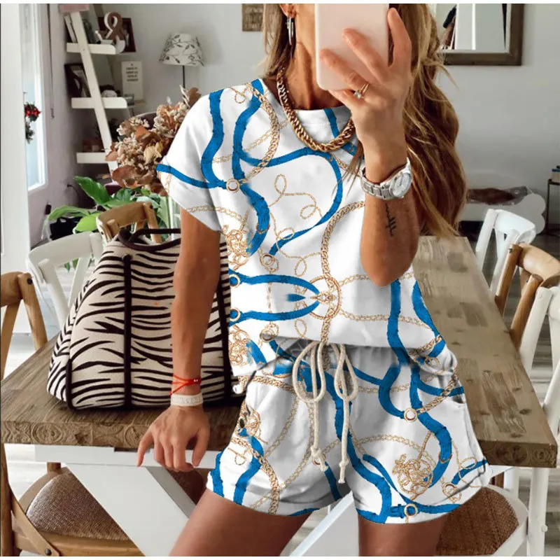 Conjunto de dos piezas con estampado Floral para mujer, Top de manga ...