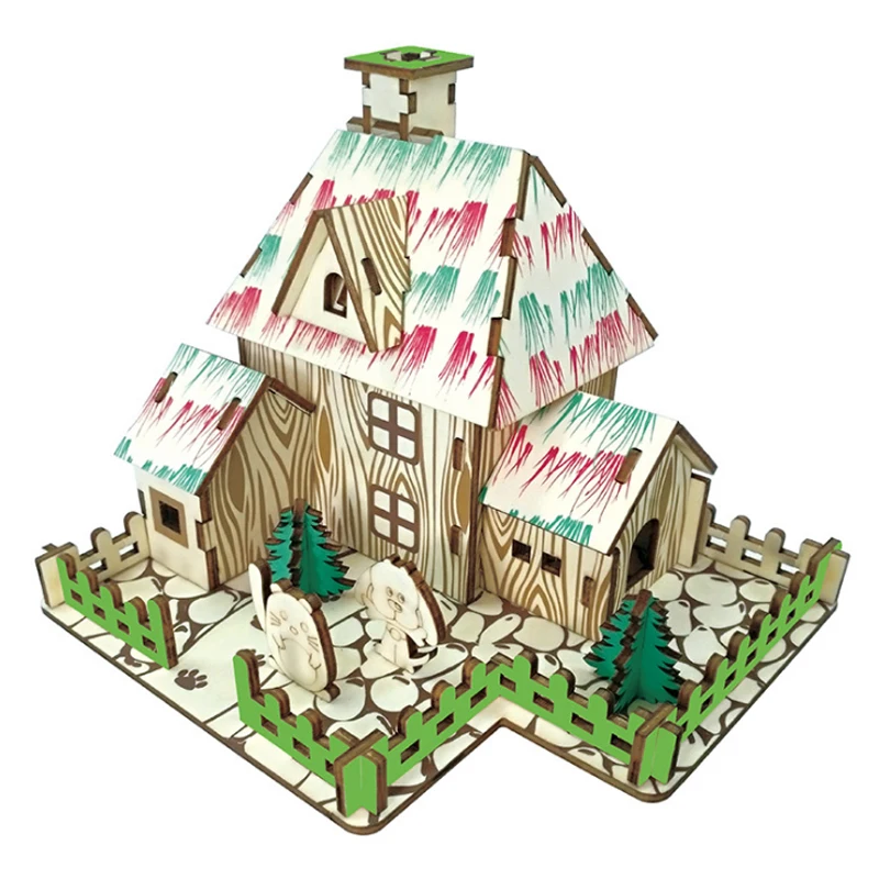 Wonderful Wizard Hut 3D Wooden Contruction Puzzle Building Model DIY ...