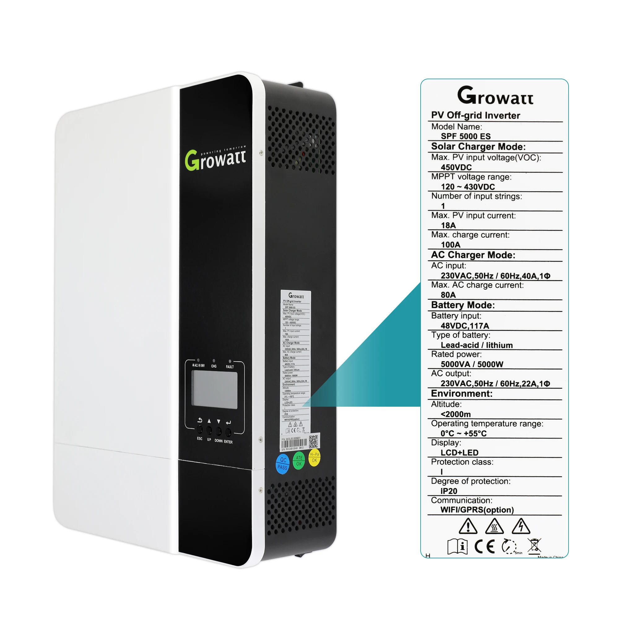 Купить дешево Growatt Hybrid Solar Inverter 3.5KW/5KW 48V 220V MPPT 80A ...