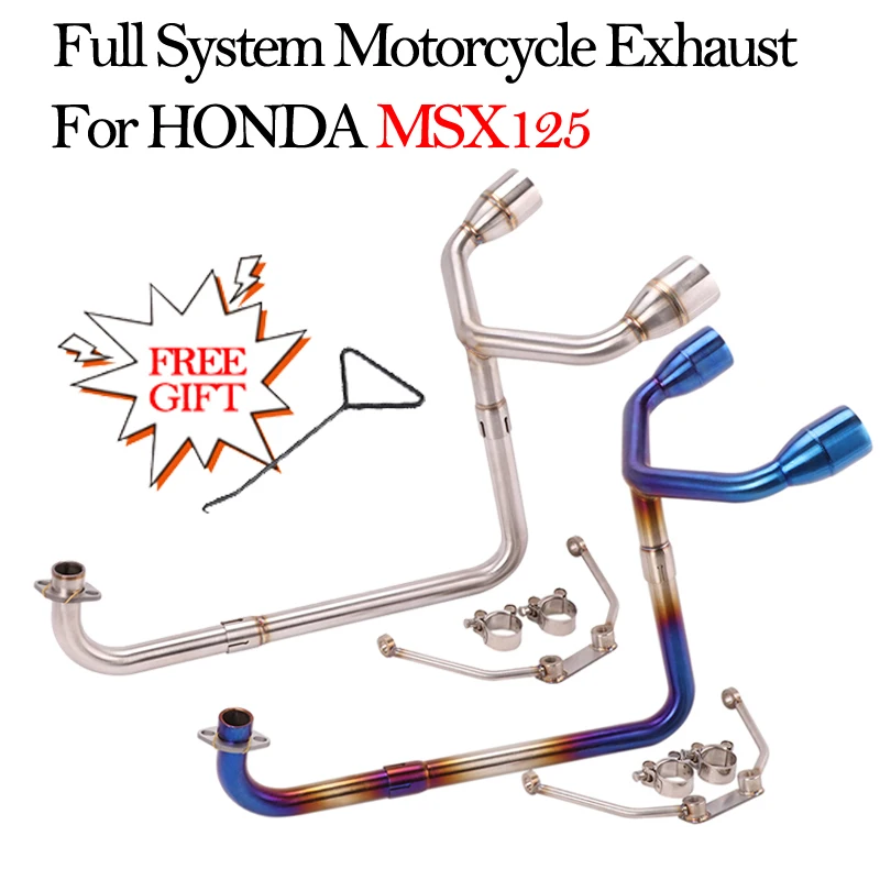 Slip On Motorcycle Double Exhaust Escape Moto Tube Modified Muffler ...