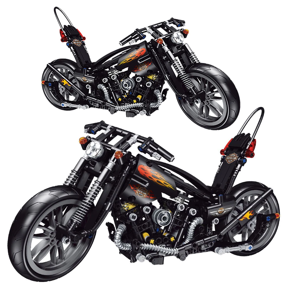 City High-tech Motorcycle Blocks Building Diy Model Racer Bricks Toys ...