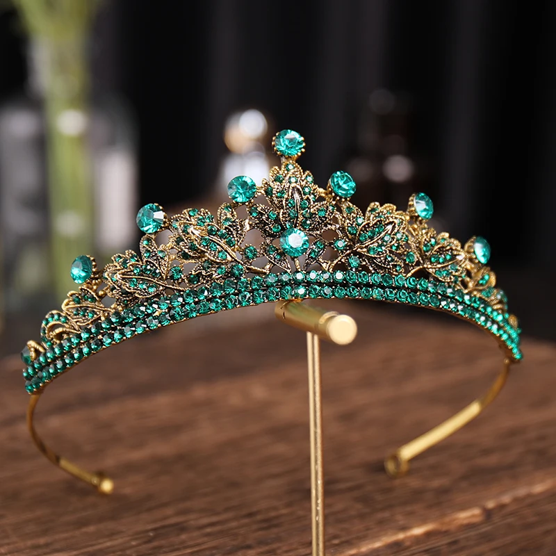Vintage Baroque Crown Tiara Diadem Wedding Crystal Rhinestone Crown And ...