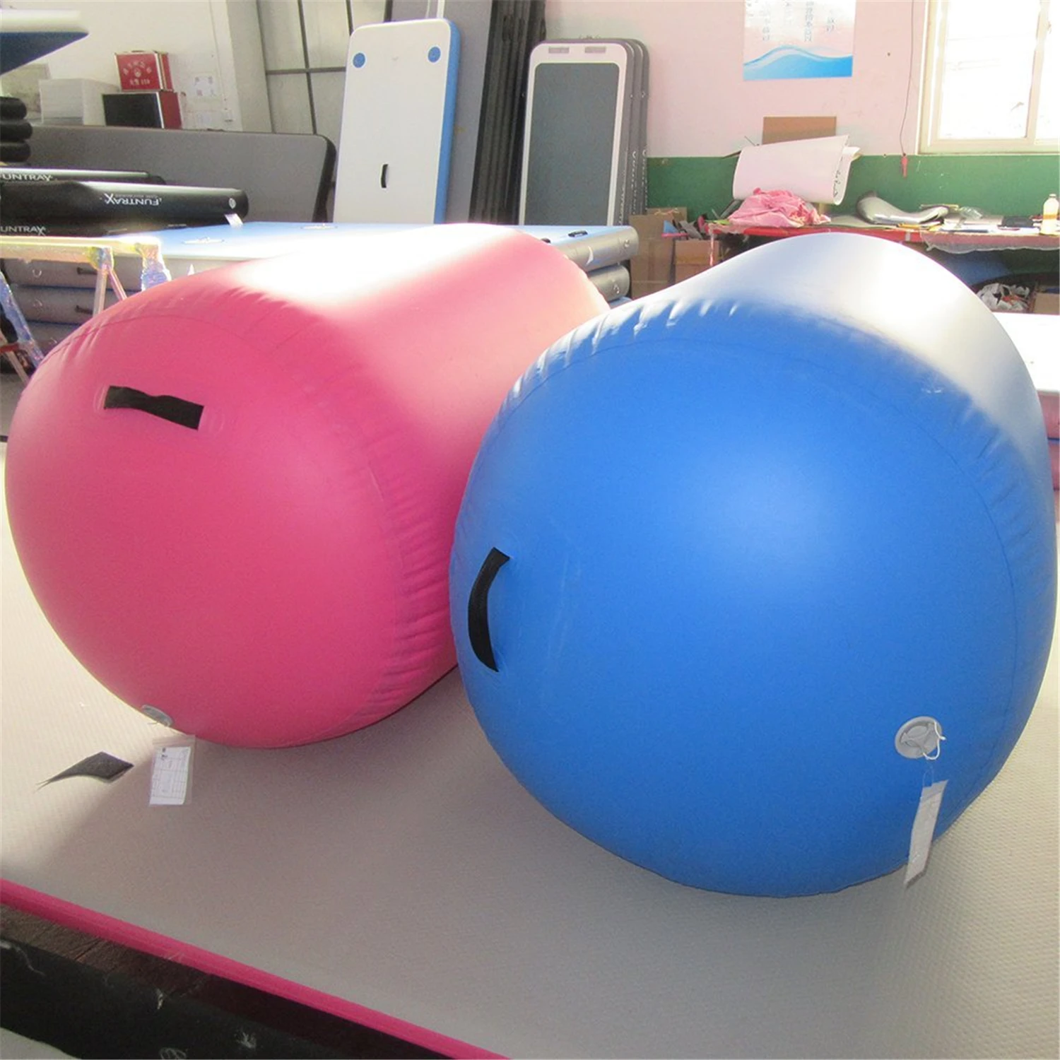 Free-Shipping-Blue-60cm-Dia-Inflatable-Air-Barrel-Air-Tumble-Roll ...