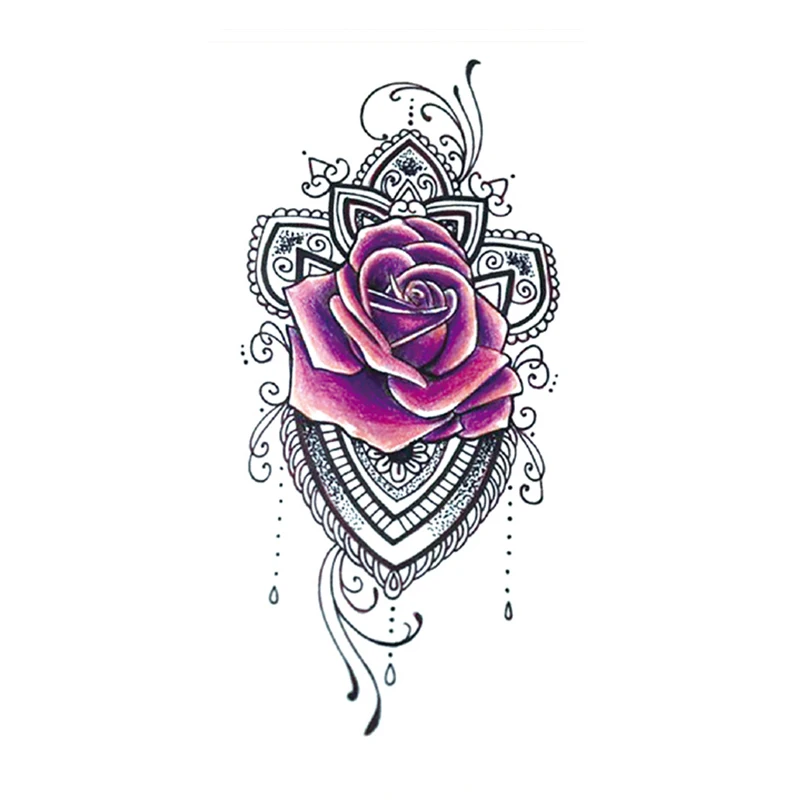 Rose Sleeve Tattoo Stencil