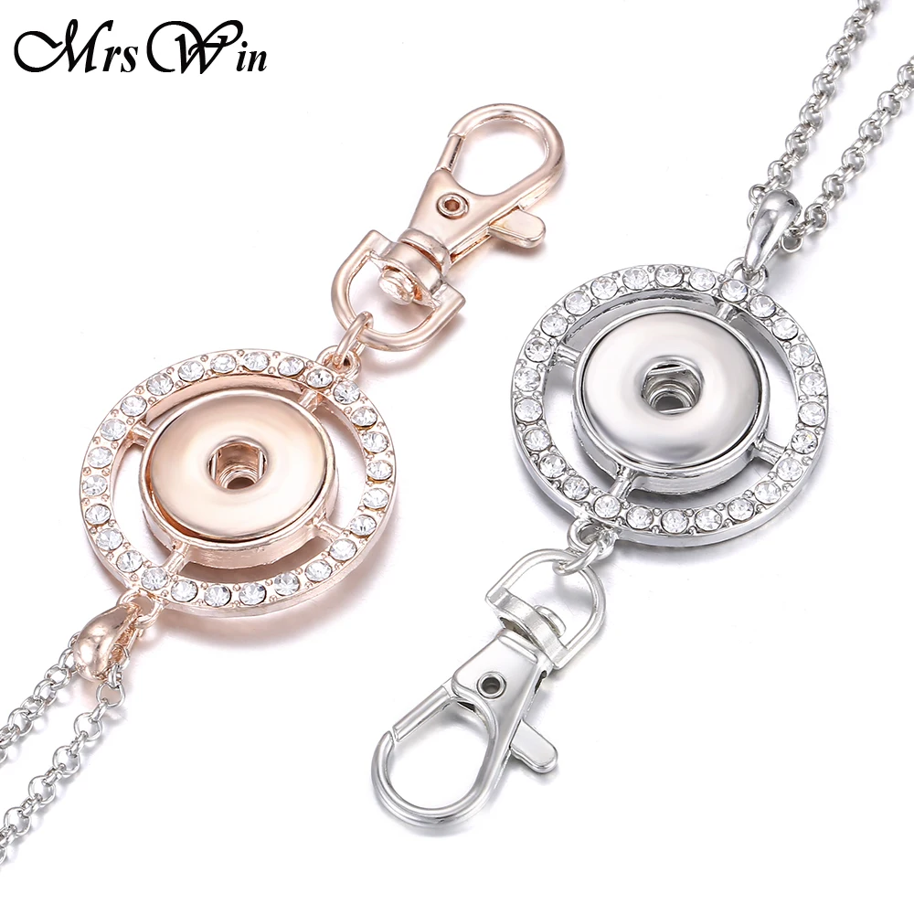 New Snap Jewelry Working ID Holder Lanyard Snap Pendant Necklace Fit ...