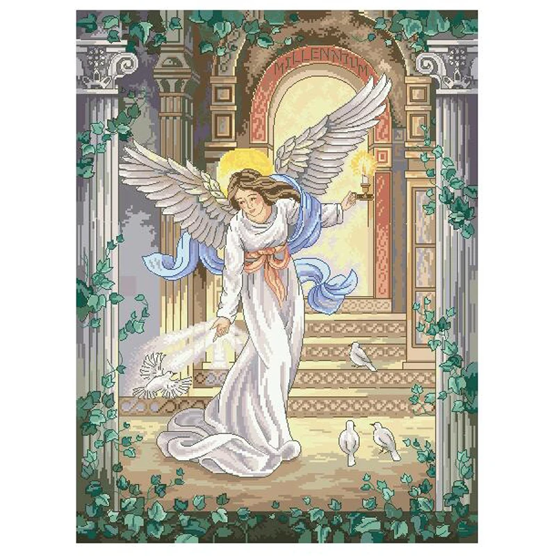 Amishop-Top-Quality-Lovely-Counted-Cross-Stitch-Kit-Millennium-Angel ...