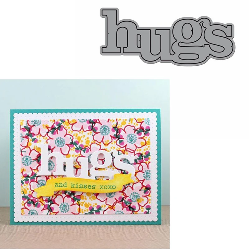 Hugs Word Die Cuts For Card Making Hugs Word dies scrapbooking metal ...