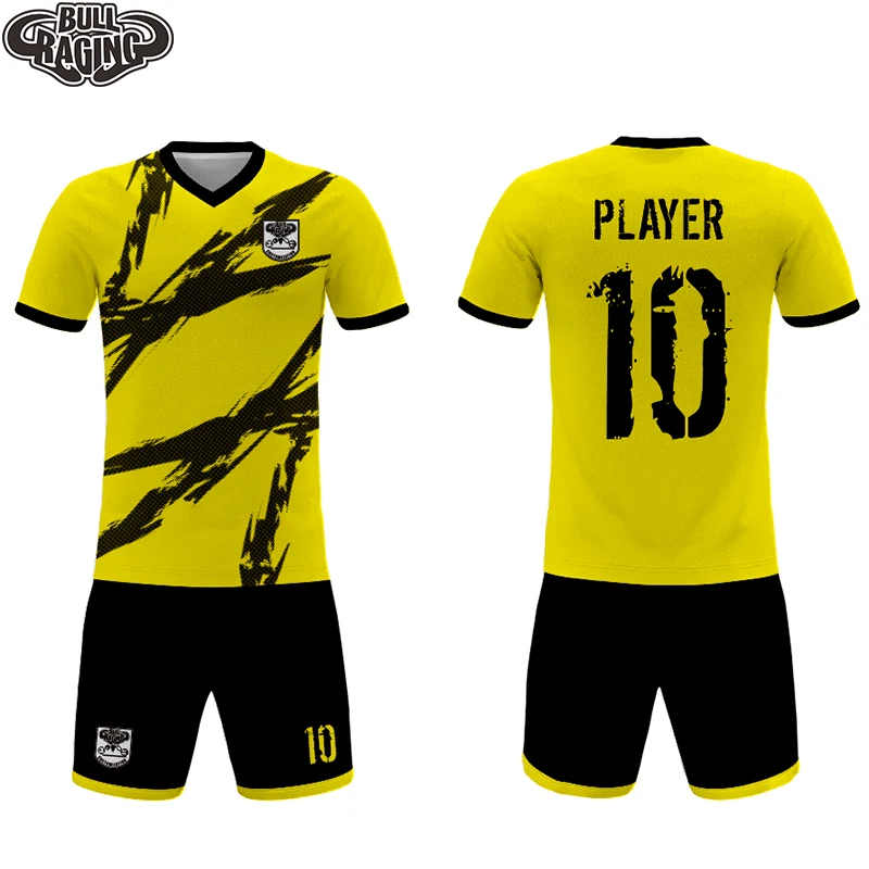 Black-Yellow-Custom-Team-Jersey-Sublimation-Football-Uniform-Soccer ...