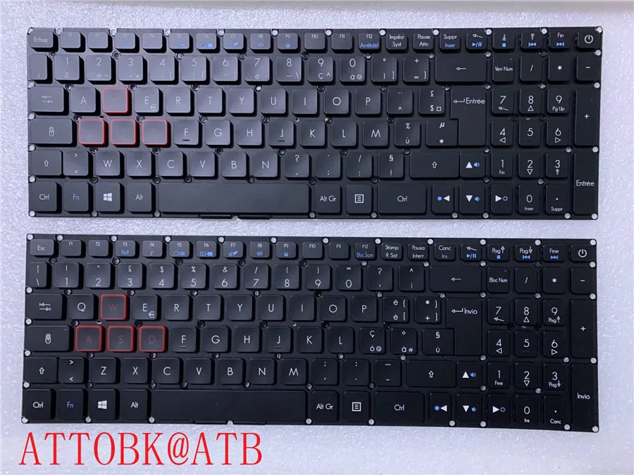 French/Italian Backlit keyboard for Acer Aspire VX5 591G VX15 VX5 793 ...