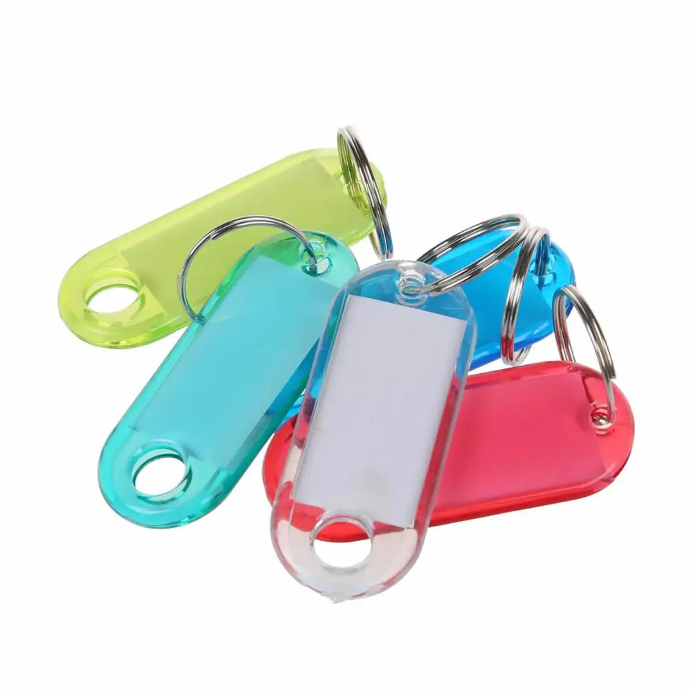 10Pcs-Plastic-Keychain-Key-Tags-with-Split-Ring-Label-Key-Chains-Key ...