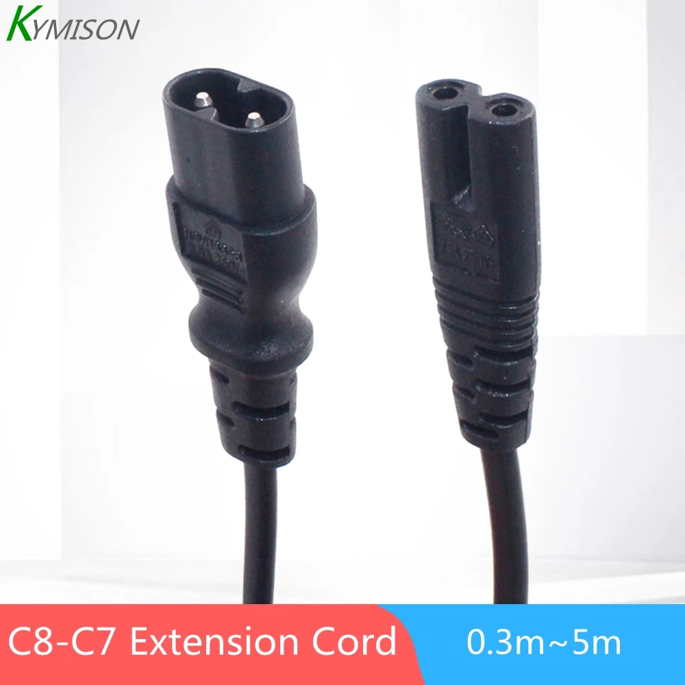Iec 320 C8 C7 Power Cable Extension Cables | Iec C7 Figure 8 Power ...
