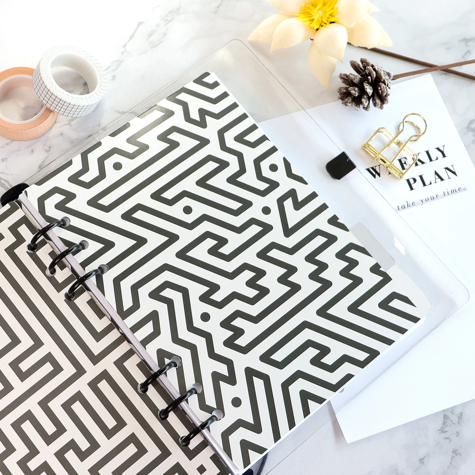 Feuillet mobile,classeur créatif à rayures labyrinthe,Pages d ...