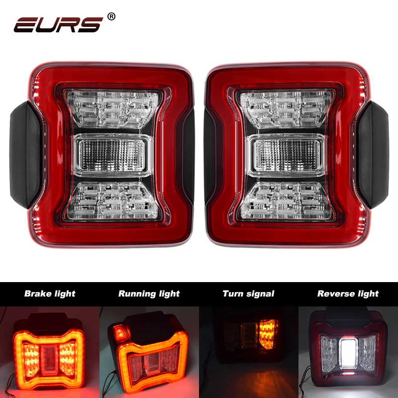 EURS-2PCS-Wrangler-JL-2018-2021-Car-LED-Tail-Light-DRL-Brake-Reverse ...