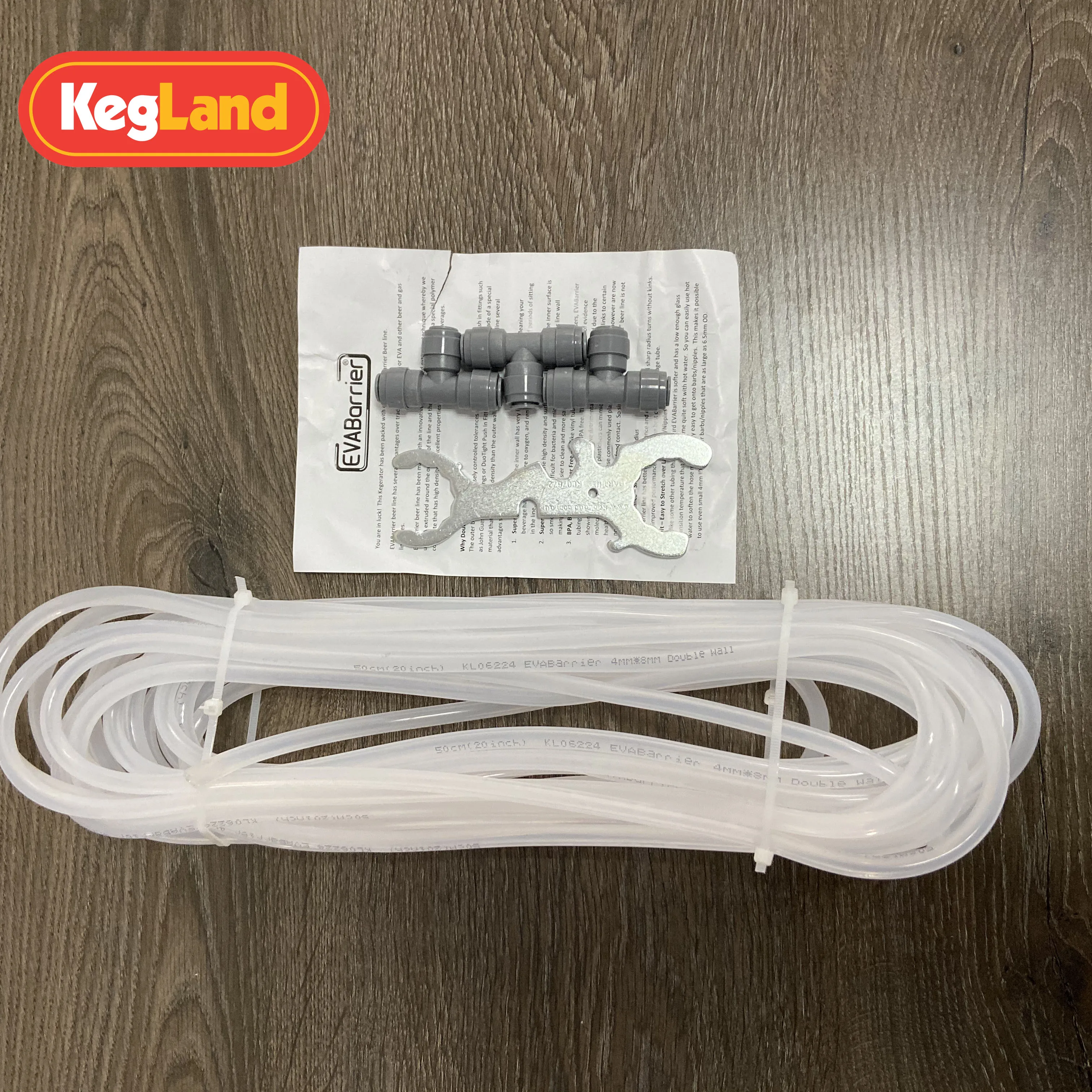 Kegland 4 Taps Eva Beer Line Set With Clamps, 7 In 1 Spanner And 3 X ...