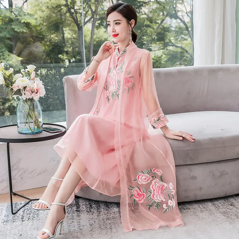 Chinese Clothing 2020 Spring and Summer New Design Set Dress Embroidery ...