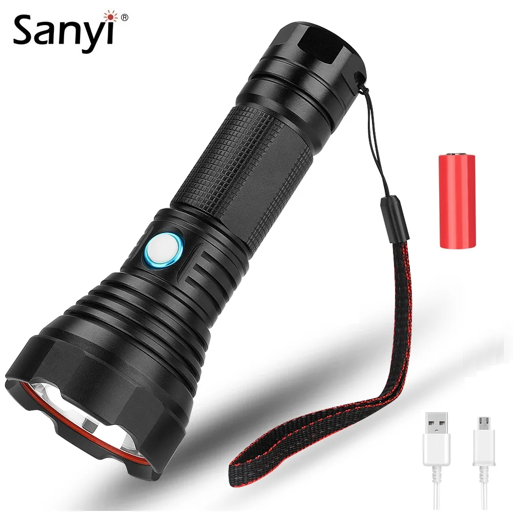 Linterna LED XML L2 de 10W, recargable por USB, 26650, 4 modos de ...